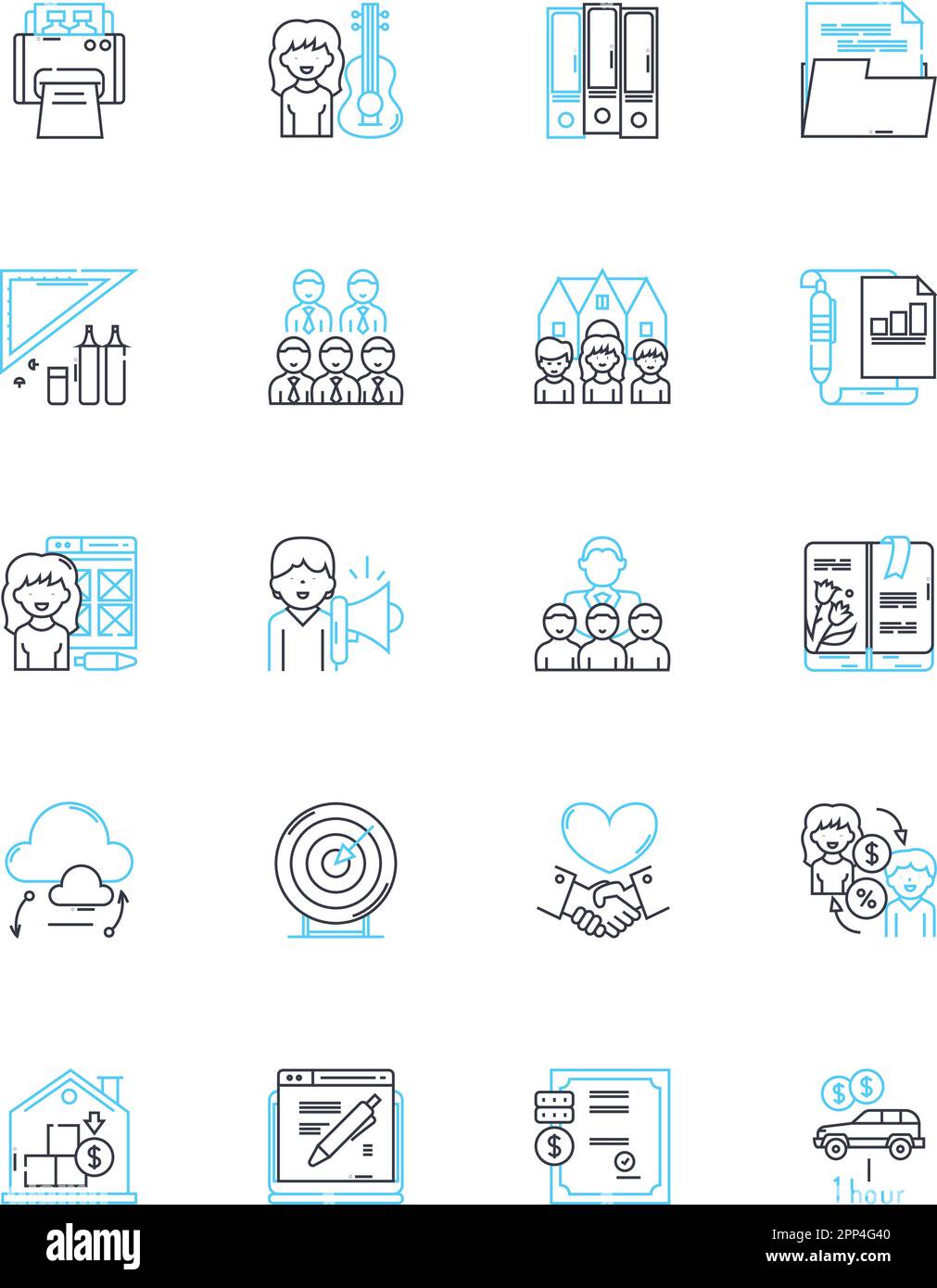 Far-flung headquarters linear icons set. Remote, Isolated, Distant ...