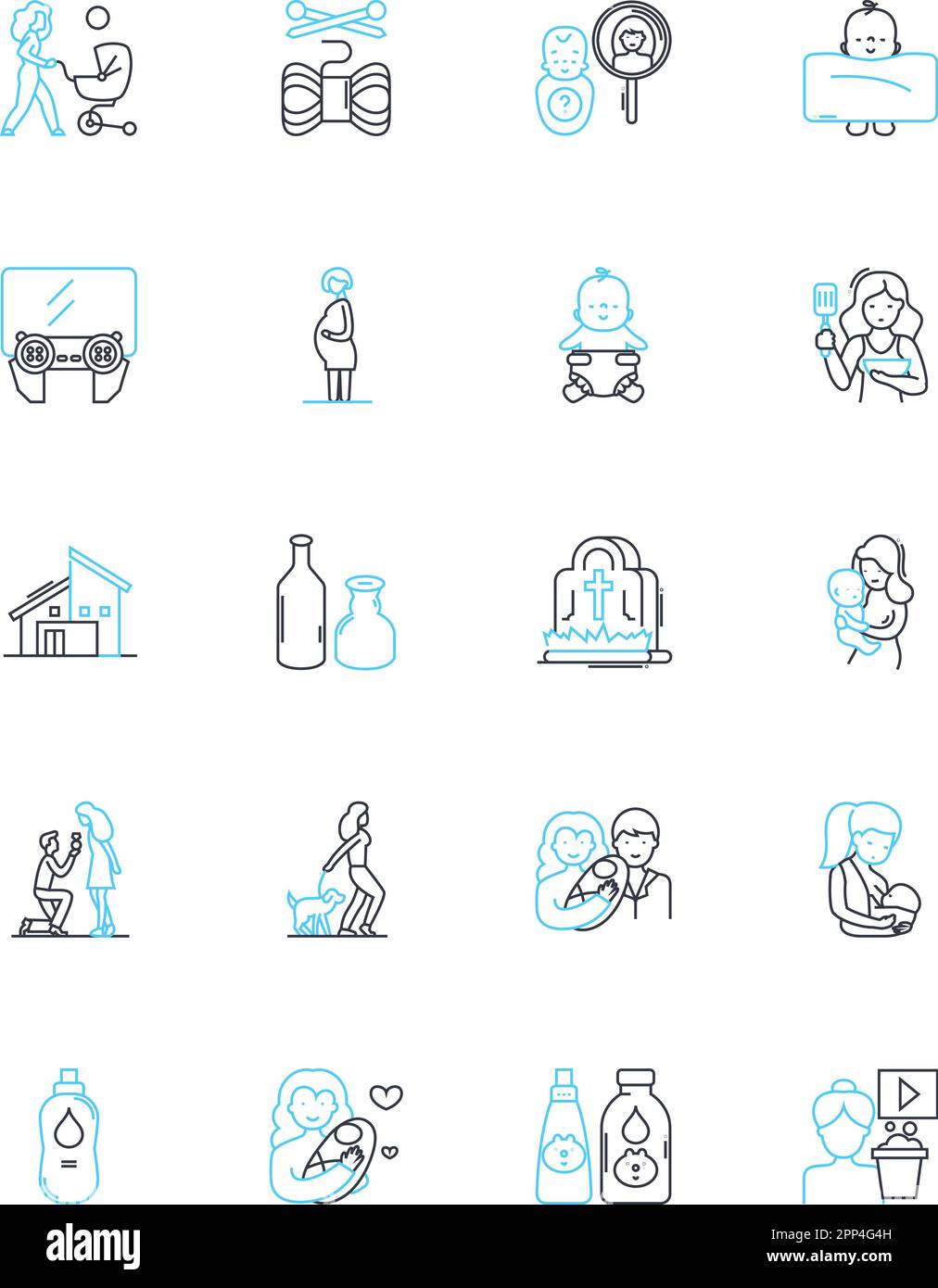 Children linear icons set. Playful, Imaginative, Curious, Innocent ...
