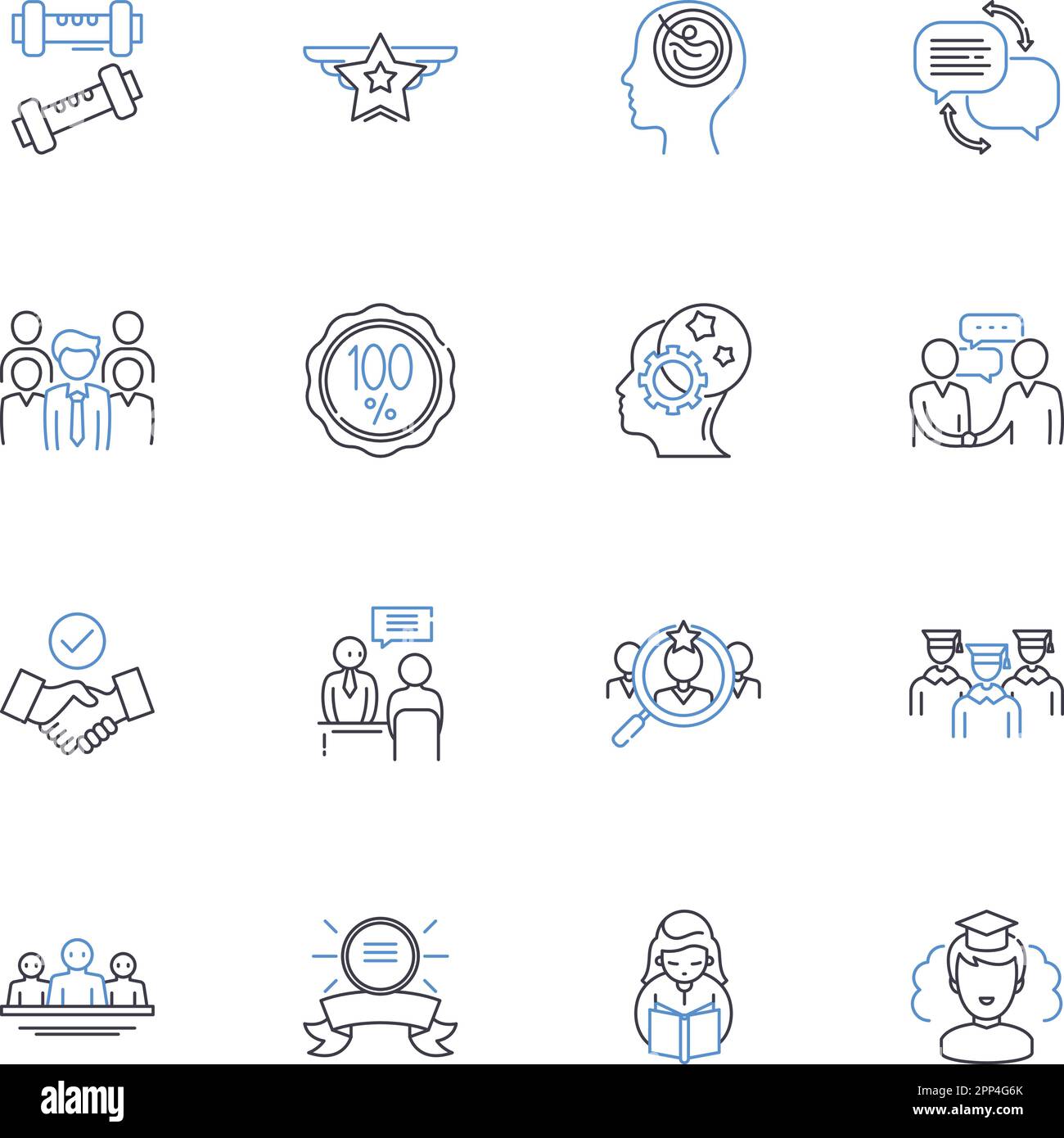 Worker training line icons collection. Education, Instruction, Coaching ...
