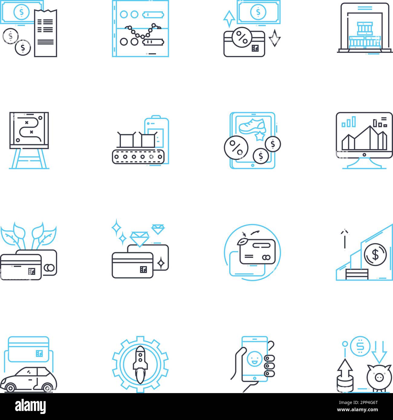 Financial returns linear icons set. Profitability, ROI, Yield, Earnings ...