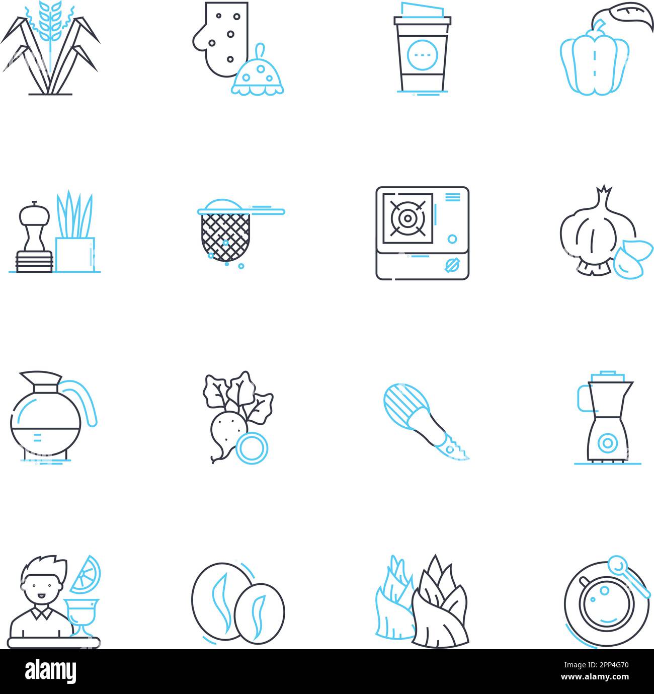 Espresso bar linear icons set. Coffee, Barista, Espresso, Latte ...
