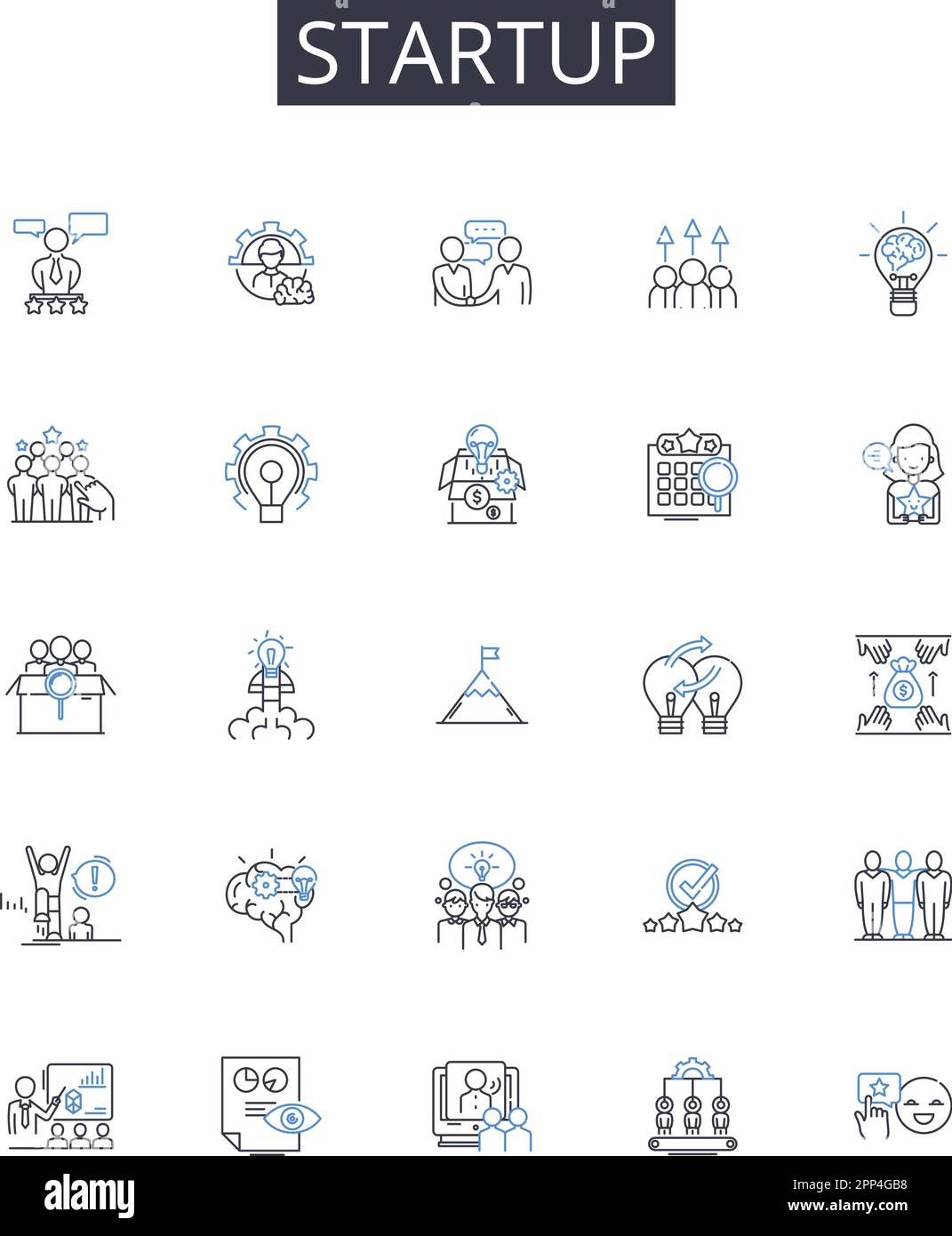 Startup line icons collection. New venture, Emerging business, Fresh ...