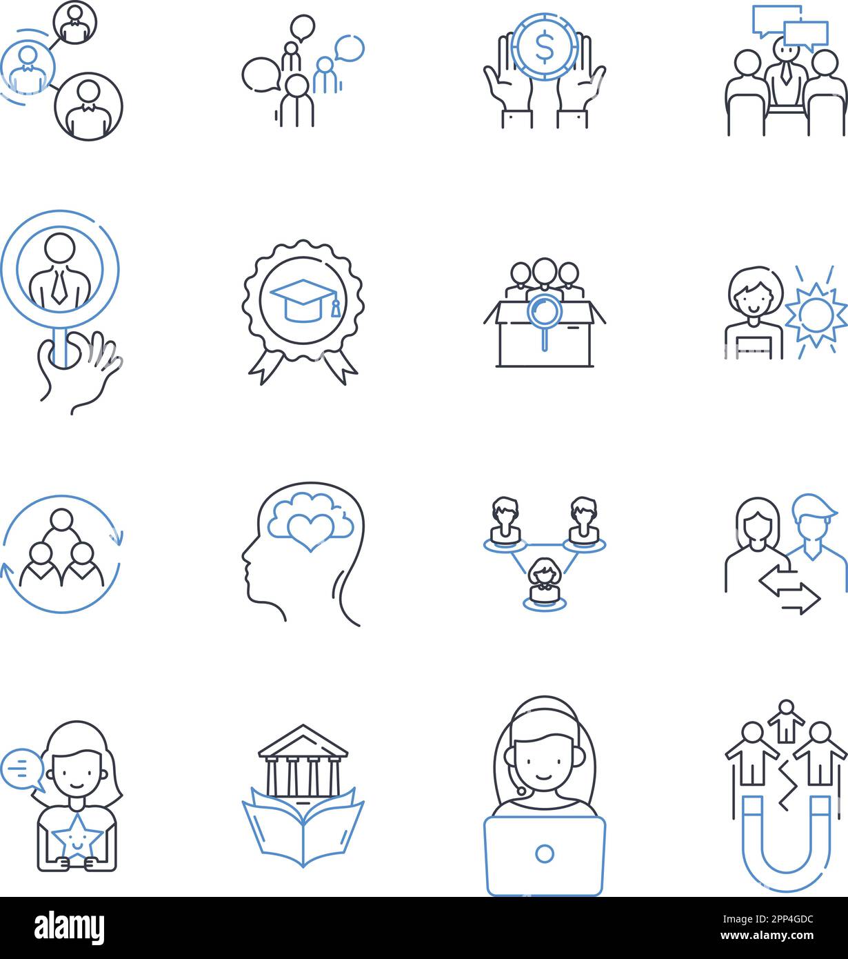 Career development line icons collection. Growth, Advancement, Learning ...