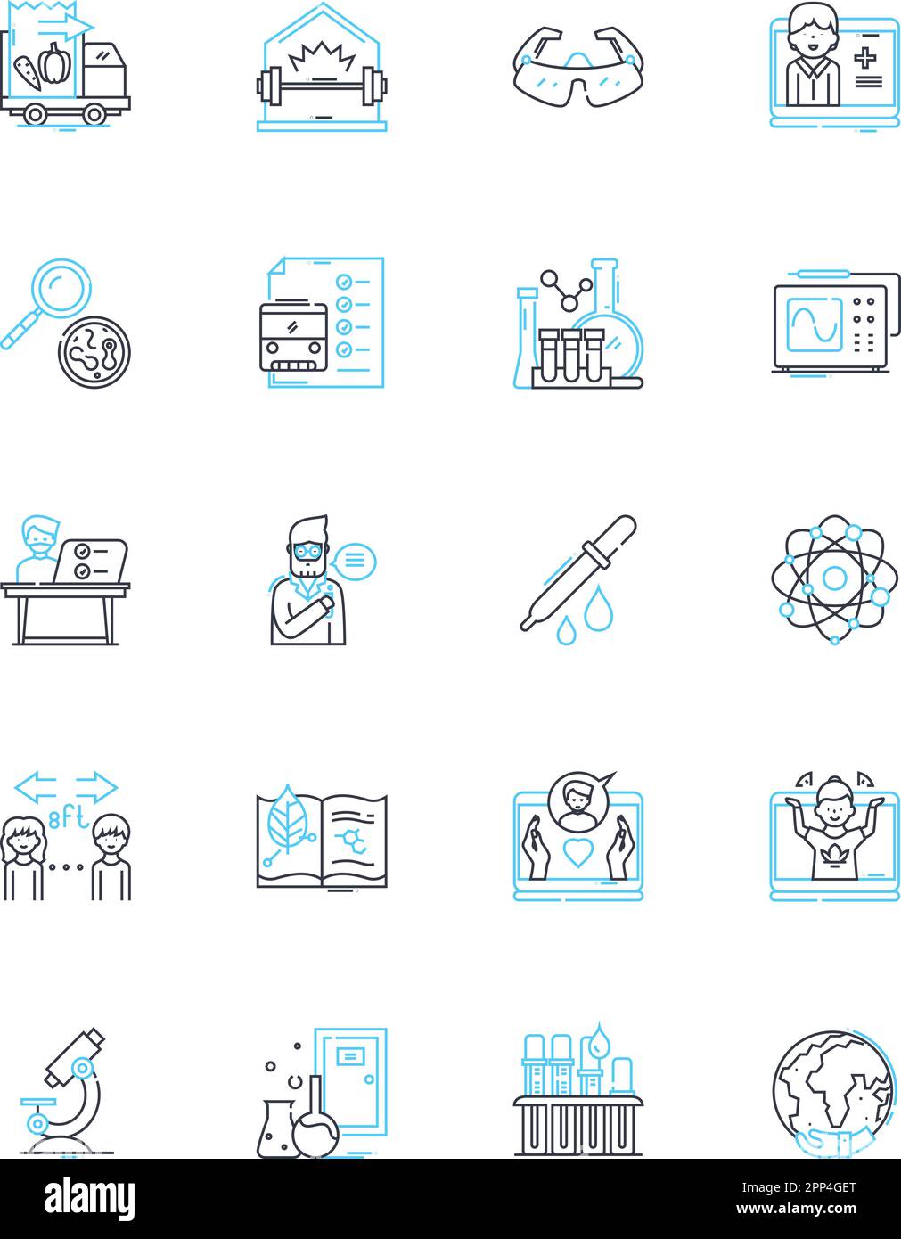 Resilience fortitude linear icons set. Endurance, Grit, Strength ...