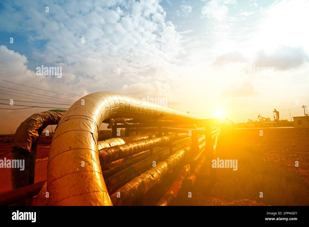 Pipeline of oil fields Stock Photo - Alamy