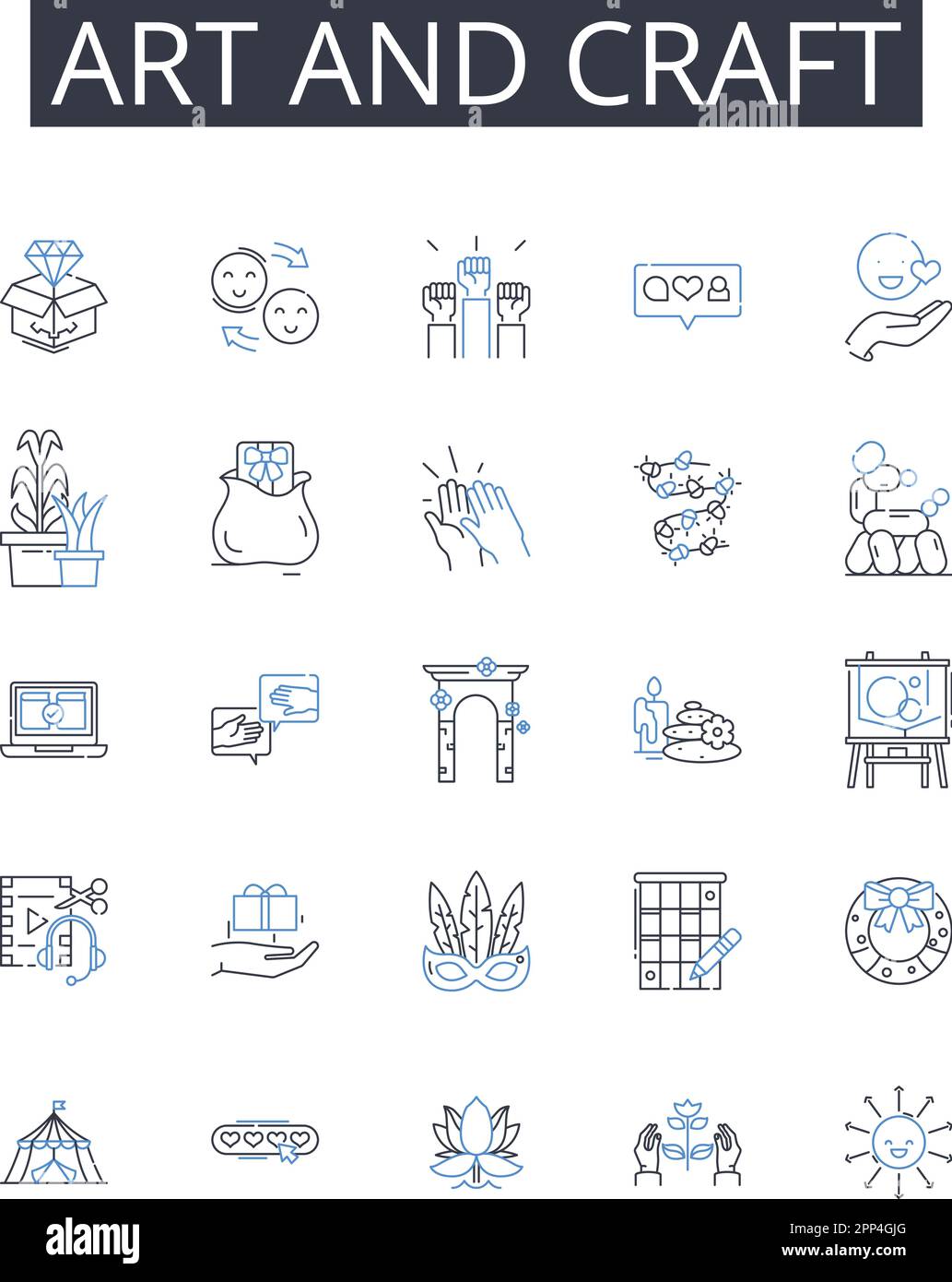 Art and craft line icons collection. Handiwork, Creation, Design, Skill ...