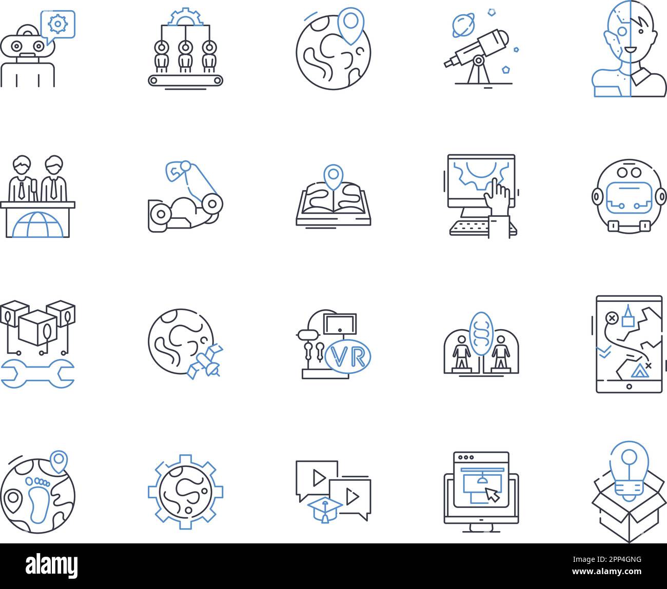 Exploratory science line icons collection. Discoveries, Research ... Exploratory science line icons collection. Discoveries, Research ...