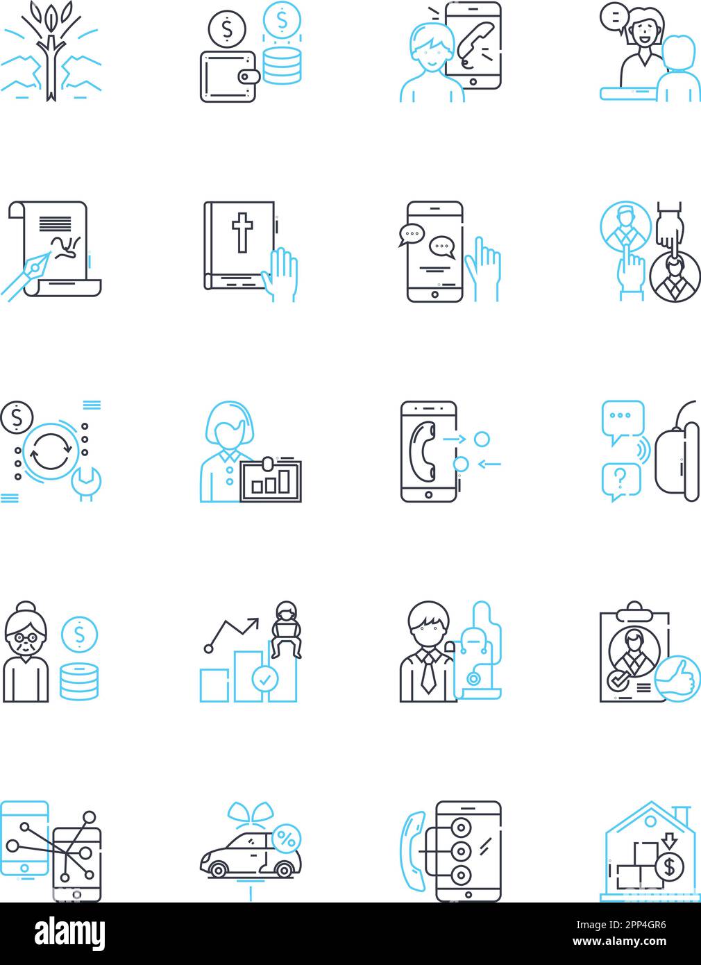 Consumer interaction linear icons set. Feedback, Engagement ...