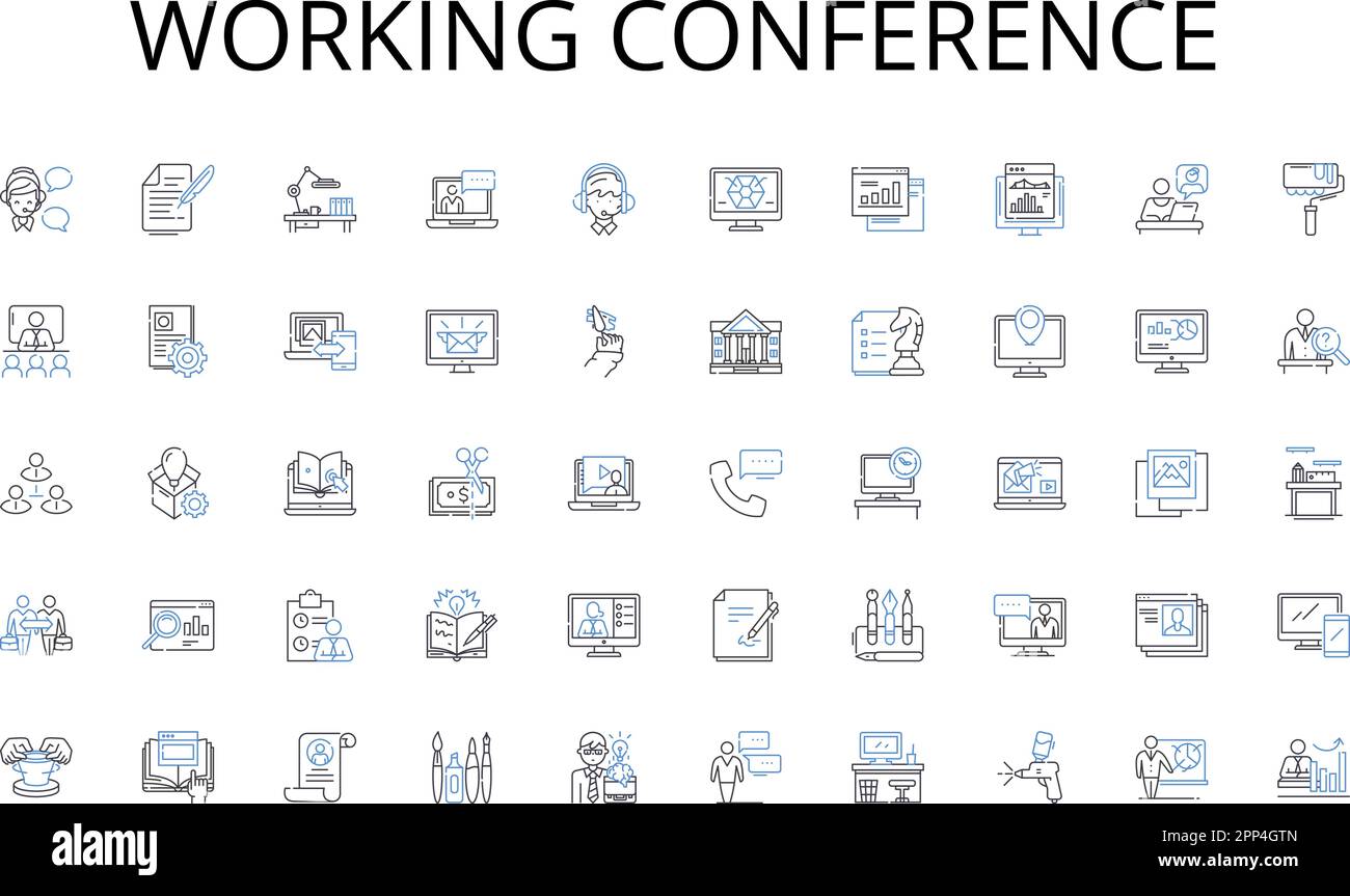 Working conference line icons collection. Skills, Experience, Training ...