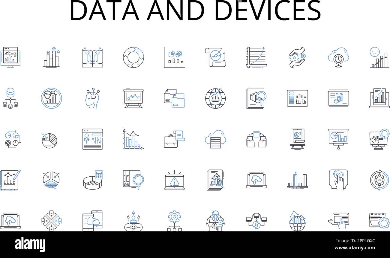 Data and devices line icons collection. Learning, Analytics, Algorithms ... Data and devices line icons collection. Learning, Analytics, Algorithms ...