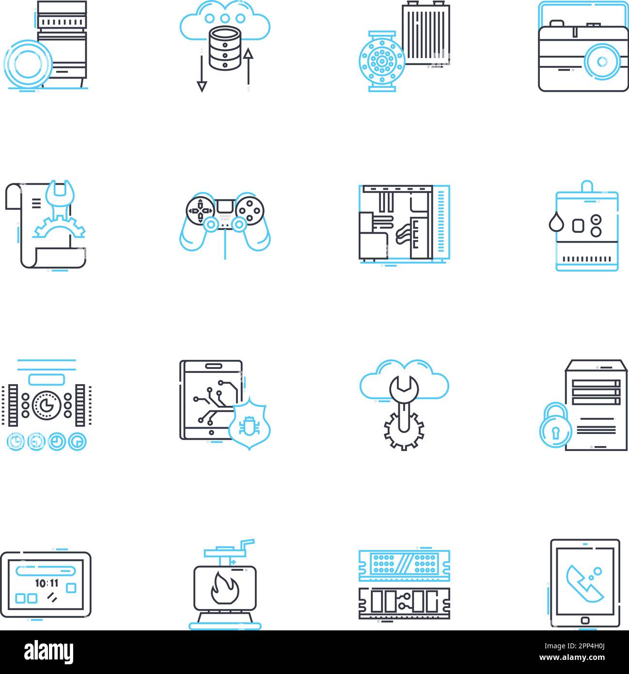 Automated tools linear icons set. Robotics, Machine, Technology ... Automated tools linear icons set. Robotics, Machine, Technology ...