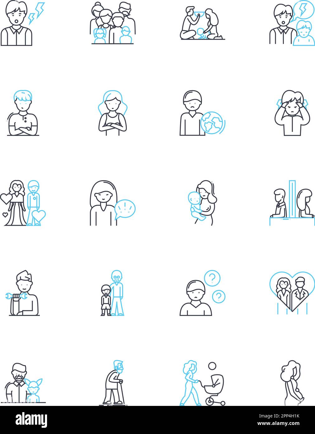 Child development linear icons set. Growth, Milests, Cognition ...