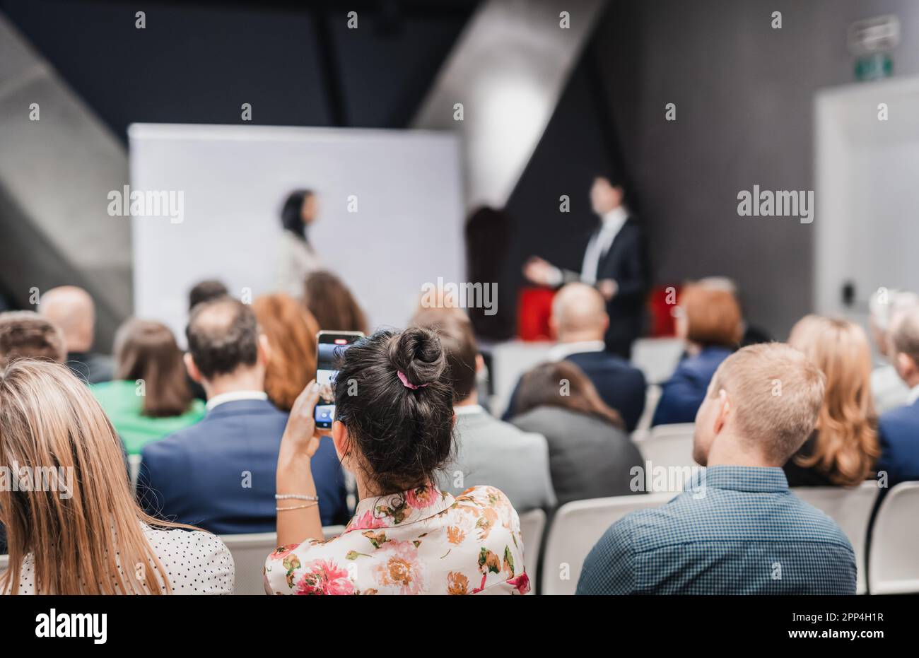 Pitch presentation and project discussion at business convention or ...