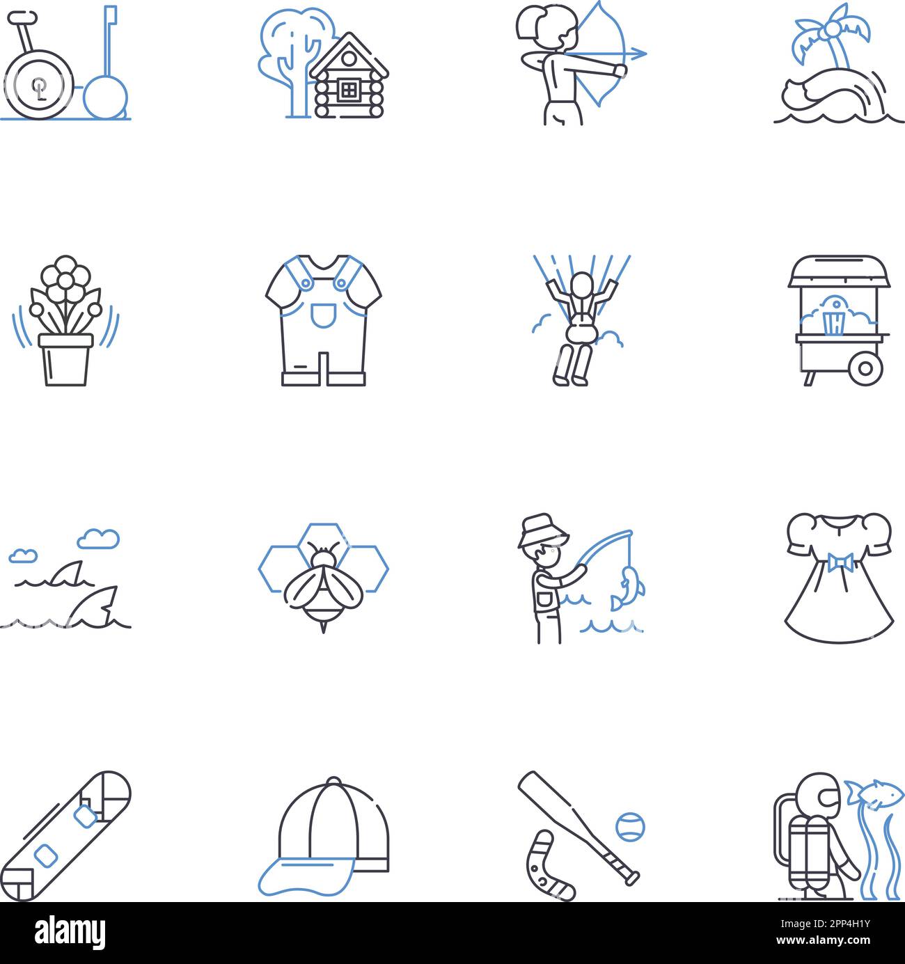 Happy days and fitness line icons collection. Joy, Energy, Endorphins ...