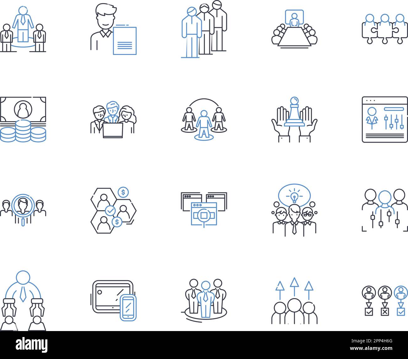 Diplomacy and tact line icons collection. Mediation, Communication ...