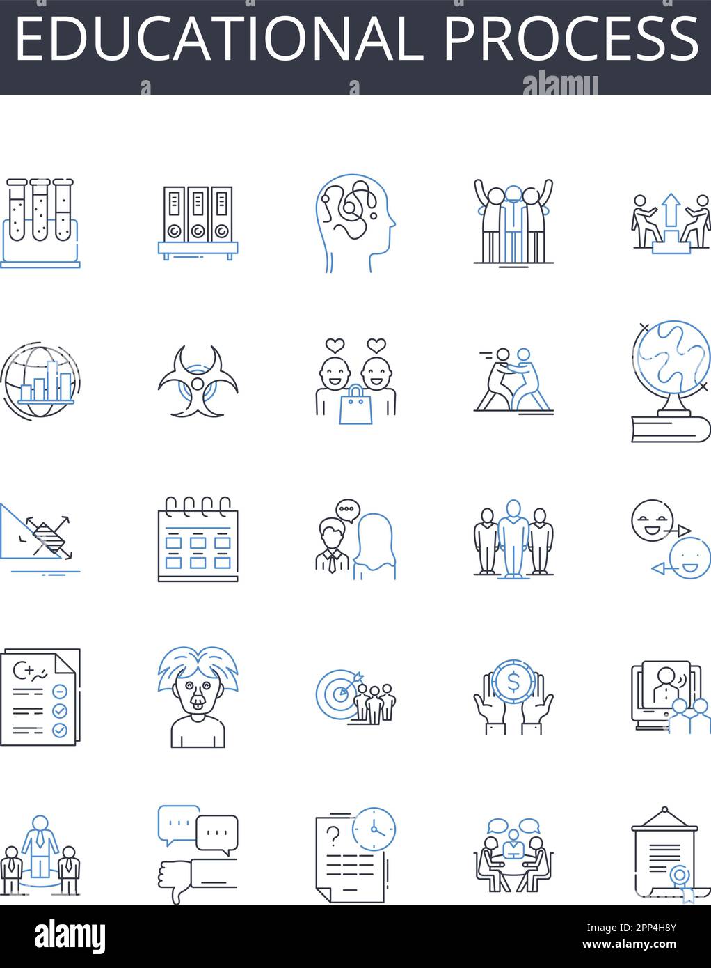 Educational process line icons collection. Learning journey, Intellectual pursuit, Knowledge ...