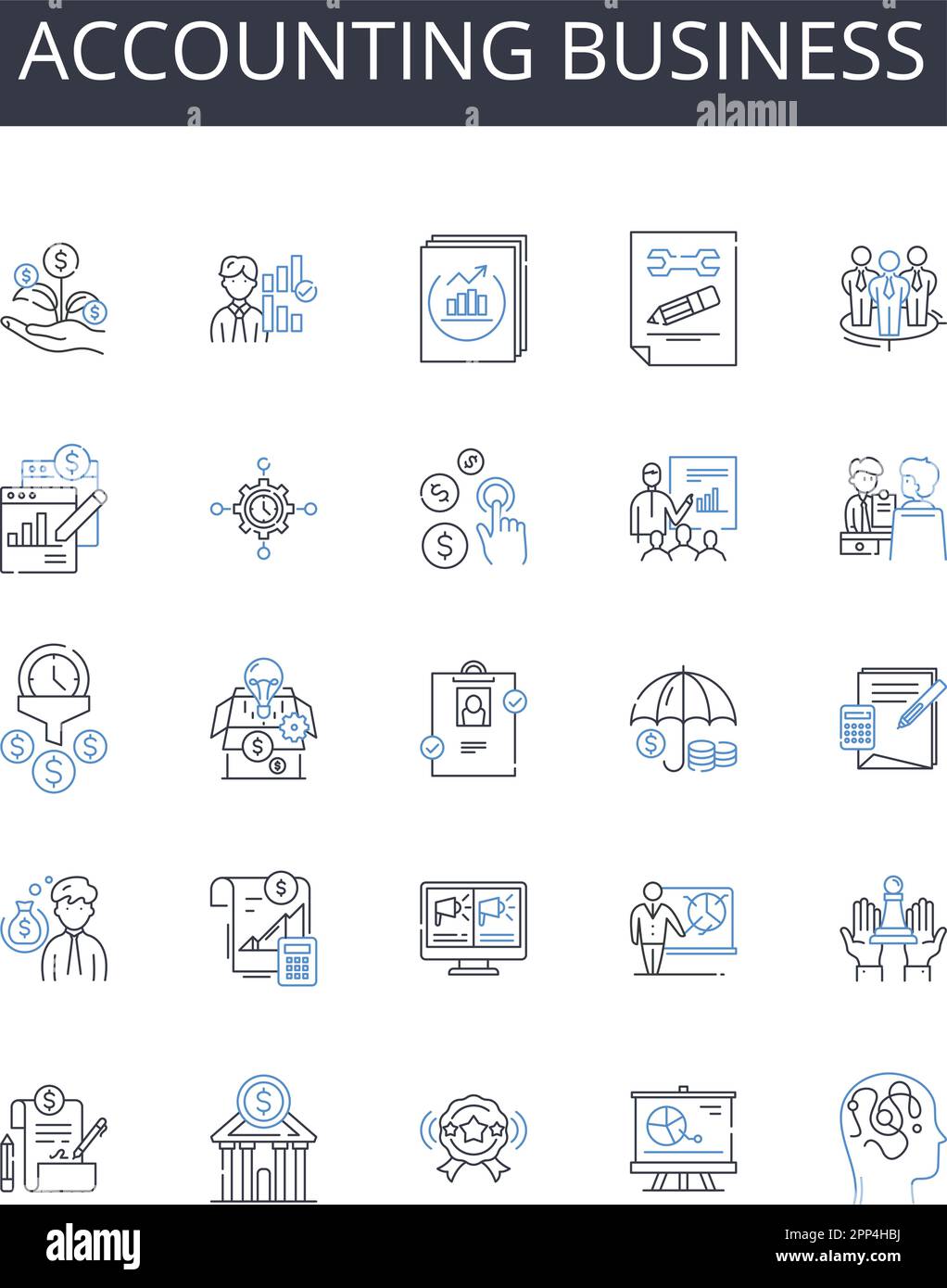 Accounting business line icons collection. Bookkeeping, Financial ... Accounting business line icons collection. Bookkeeping, Financial ...