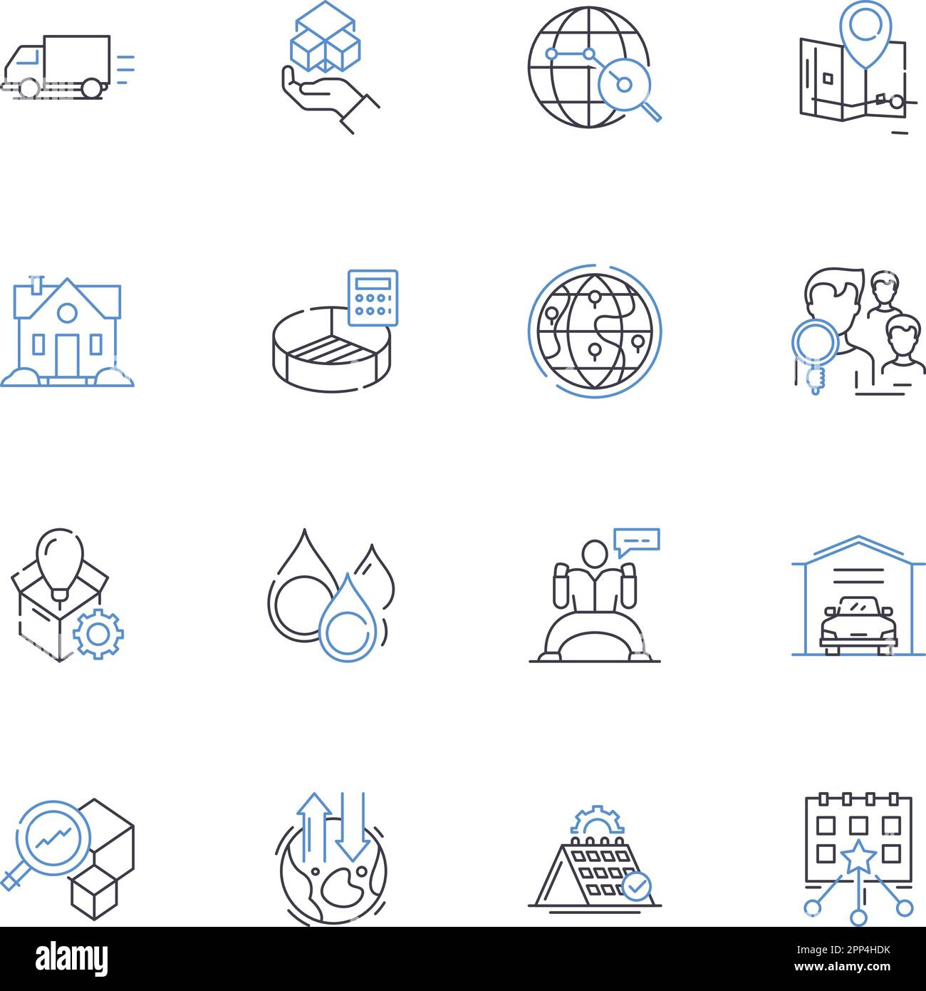 Organizational Communication Line Icons Collection Collaboration Feedback Dialogue