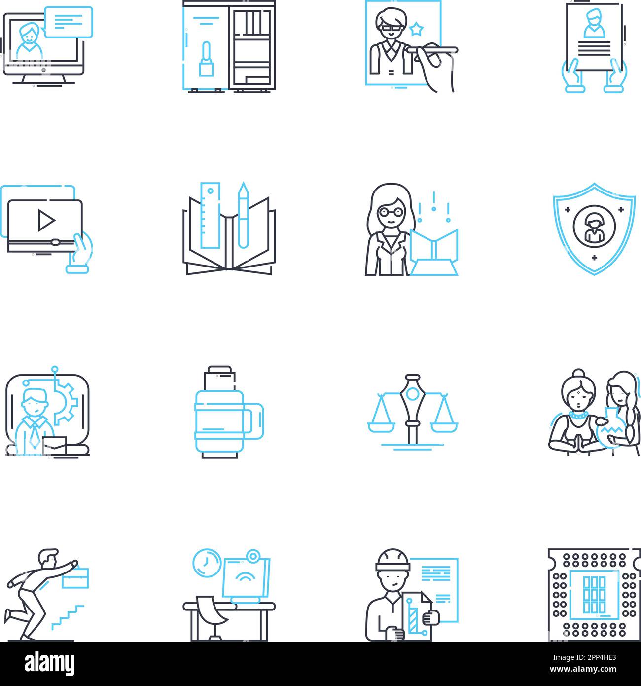 Learning linear icons set. Education, Knowledge, Study, Training ...