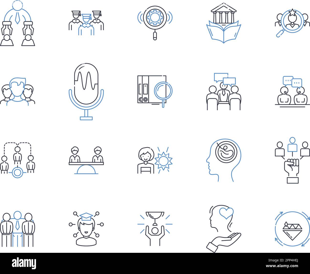 Apprenticeship and company line icons collection. pprentice, Mentorship ...