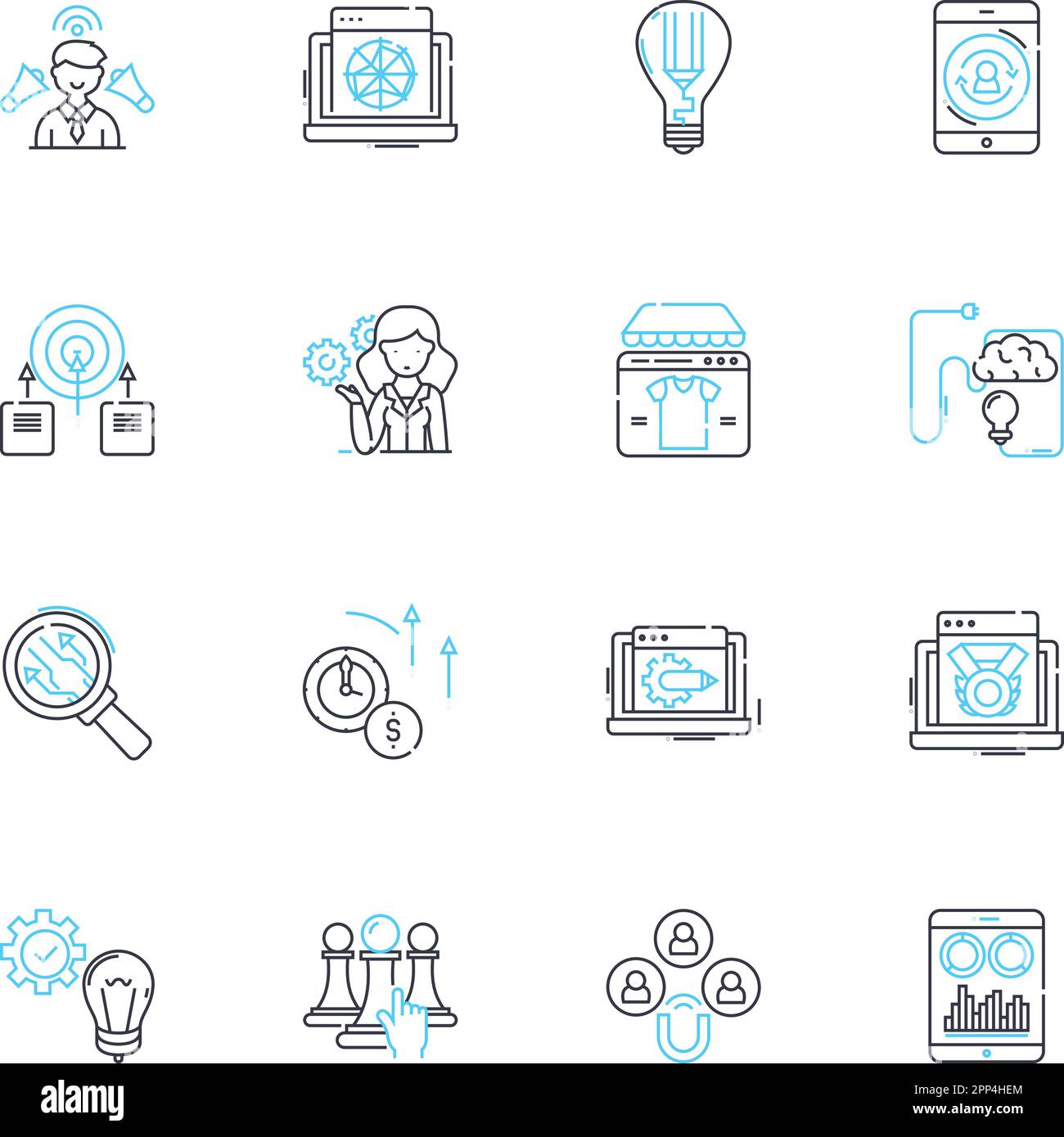 Email ads linear icons set. Promotions, Offers, Discounts, Campaigns ...