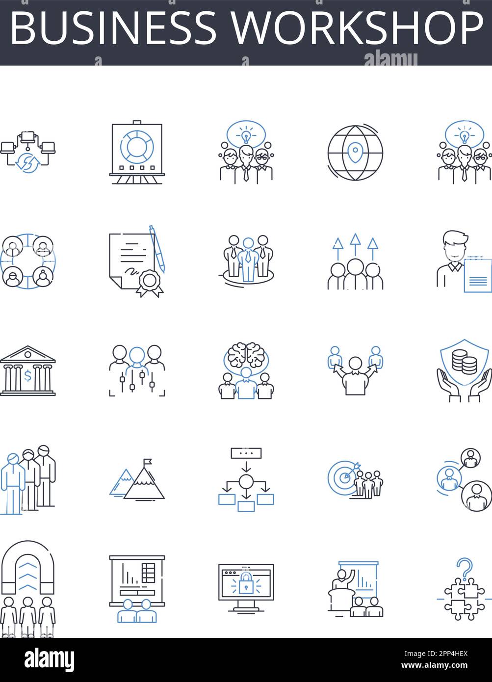 Business workshop line icons collection. Victory, Triumph, Success, Achievement, Conquer ...