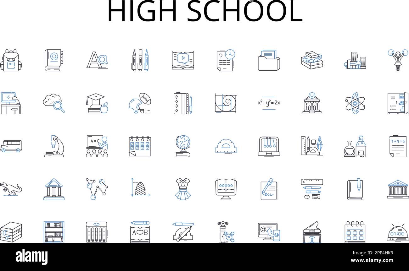 High school line icons collection. Collaboration, Synergy, Alliance ...