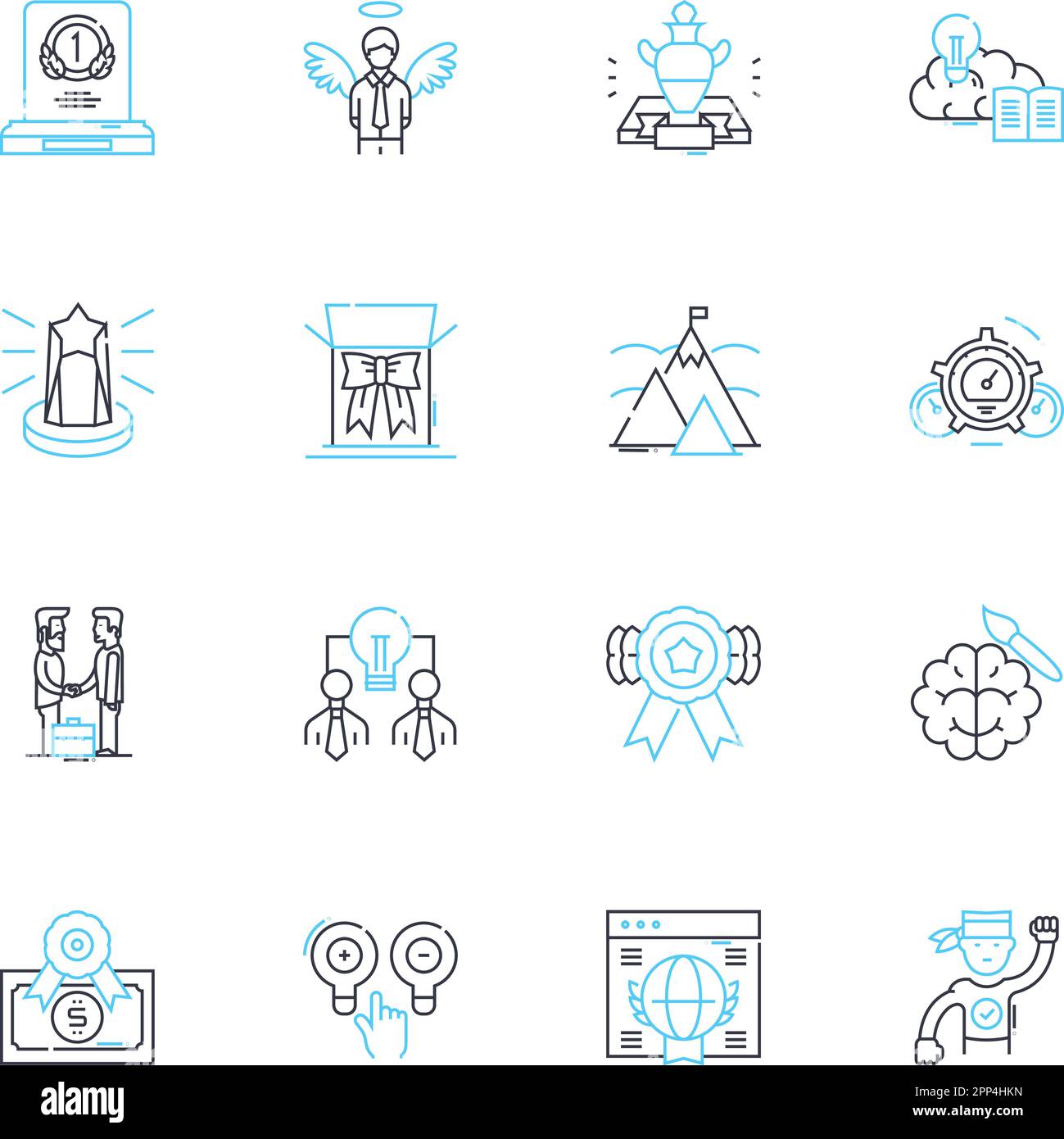 Economic expansion linear icons set. Growth, Prosperity, Development ...