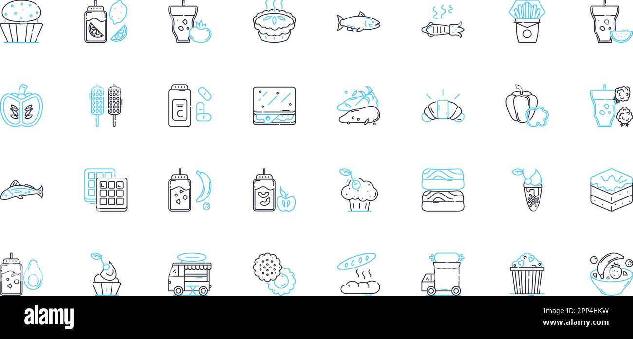 Gastronomic experiences linear icons set. Tasty, Flavourful, Gourmet ...