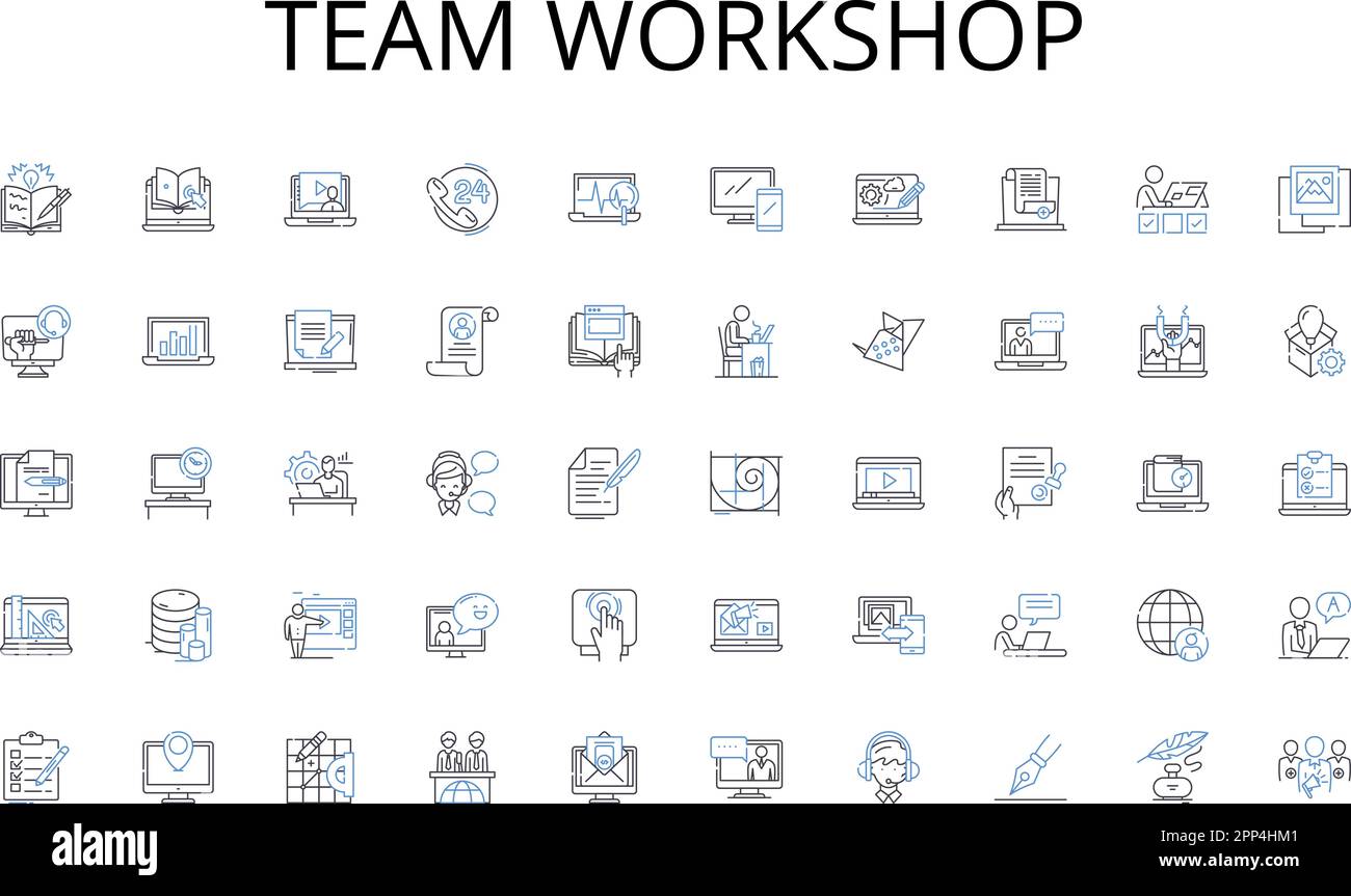 Team workshop line icons collection. Management, Leadership ...