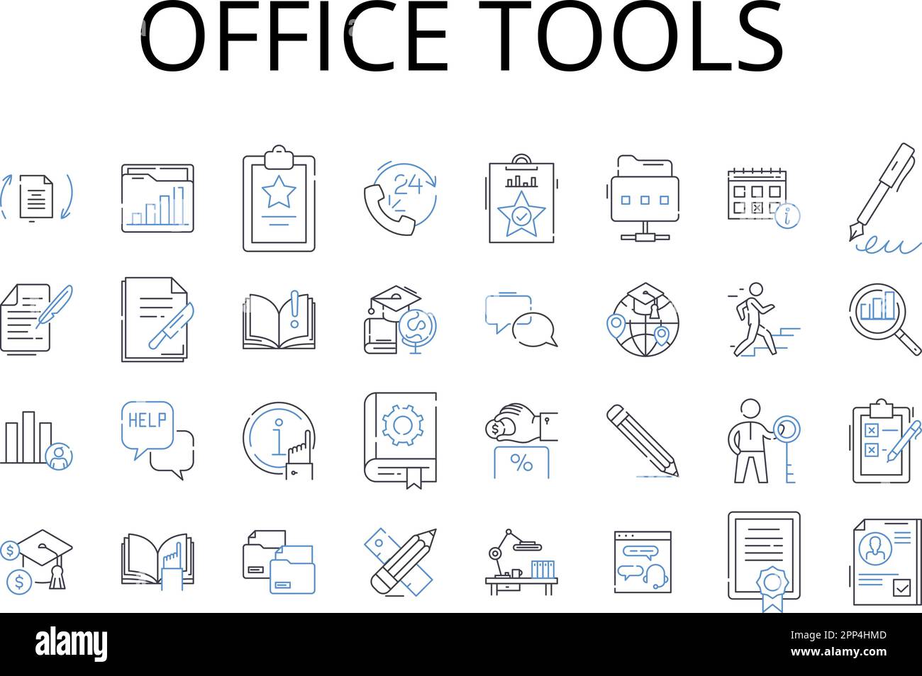 Office tools line icons collection. Kitchen supplies, Sports equipment ...