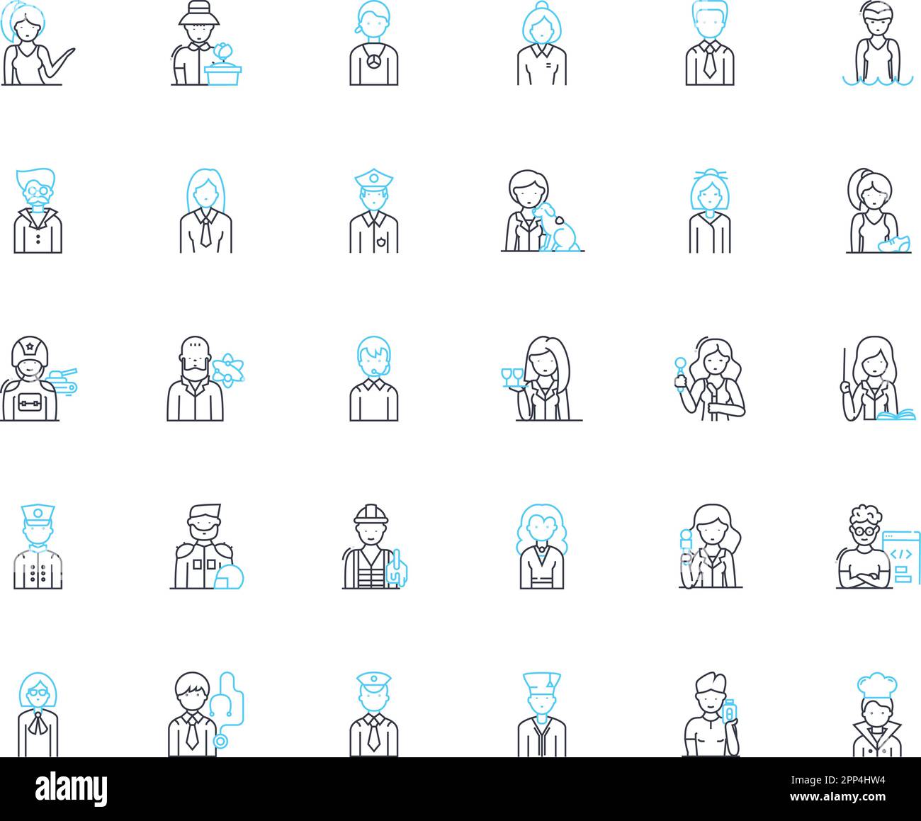 Consumer insights linear icons set. Behavior, Trends, Sentiment, Opinions, Preferences, Loyalty ...