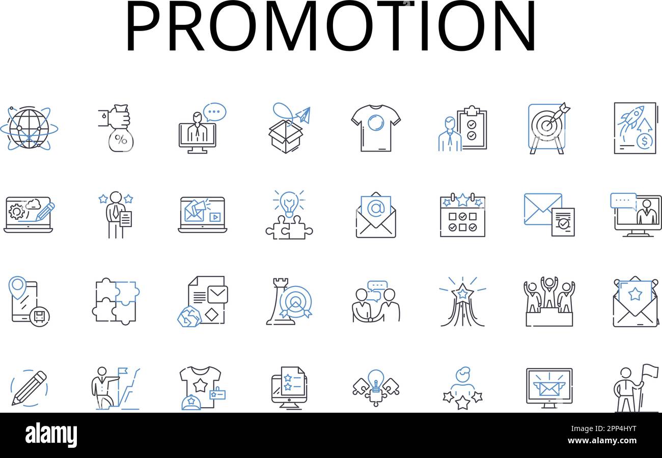 Promotion line icons collection. Advertisement, Marketing, Publicity ...