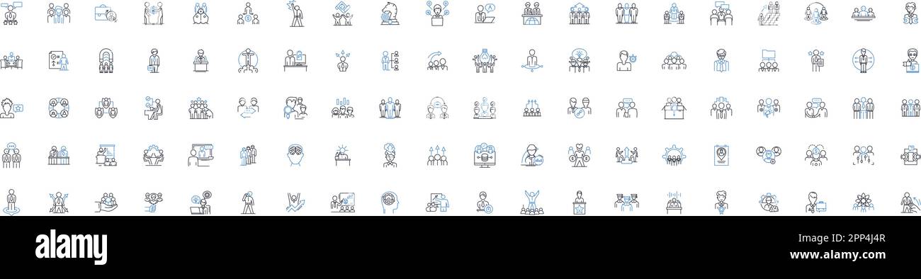 Masculine enterprise line icons collection. Bold, Confident, Dominant ...