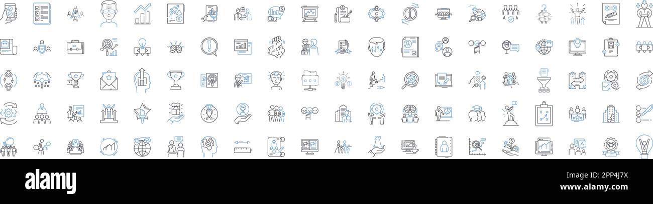 Business boost line icons collection. Profit, Success, Growth ...