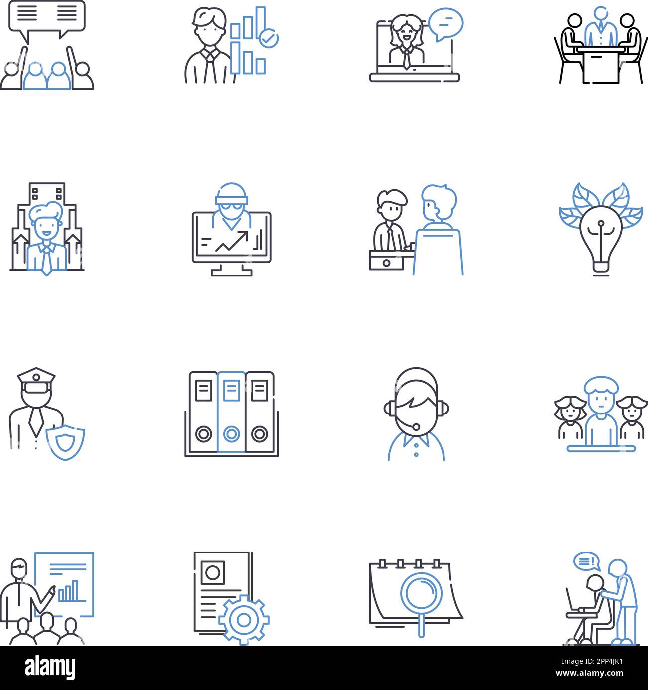 Persuasion skills line icons collection. Influence, Charm, Authority ...