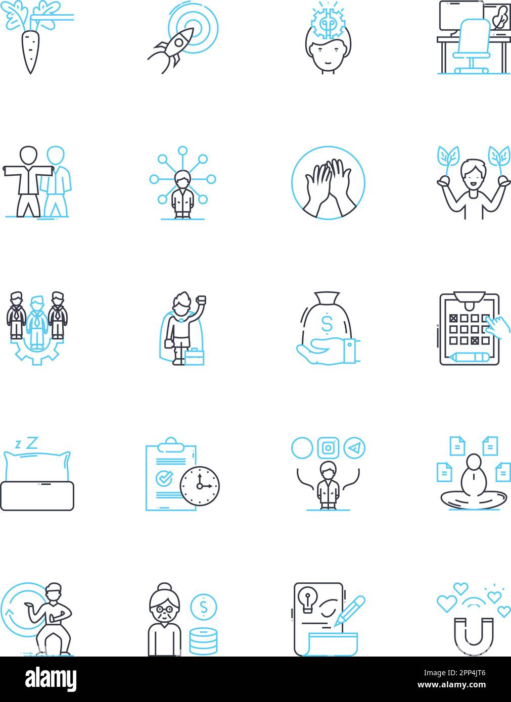 Collaboration Gathering linear icons set. erking, teamwork, synergy ...