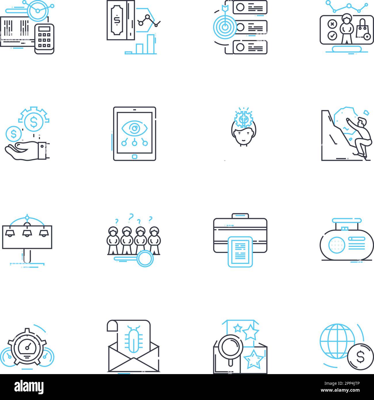 Investment field linear icons set. Stocks, Bonds, Real Estate ...