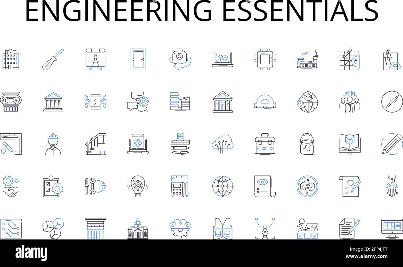 Engineering essentials line icons collection. Vault, Safe, Storage ...