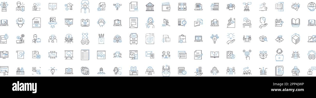 Production Line Line Icons Collection Efficiency Automation Assembly