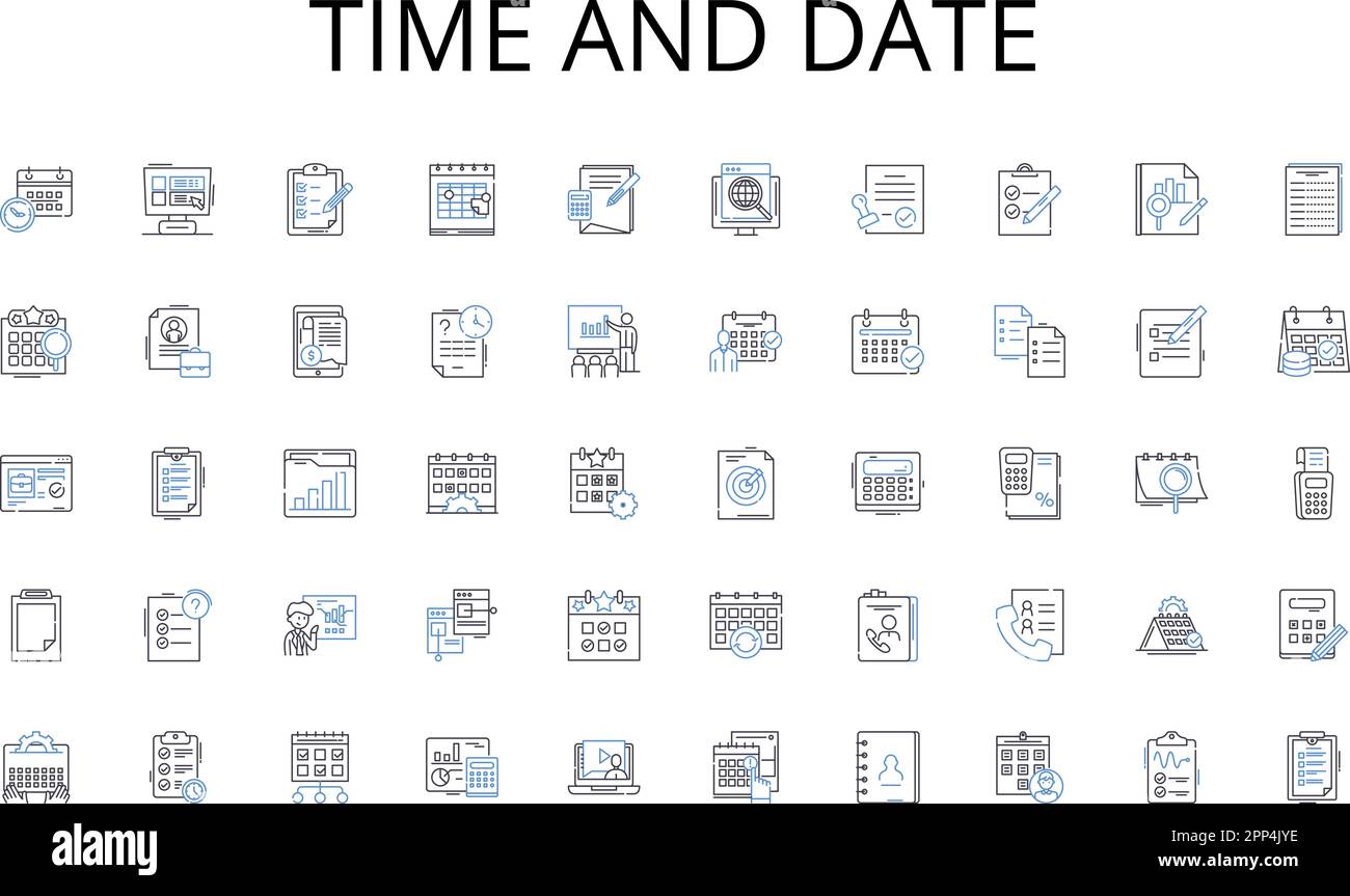 Time and date line icons collection. Teamwork, Collaboration, Unity ...