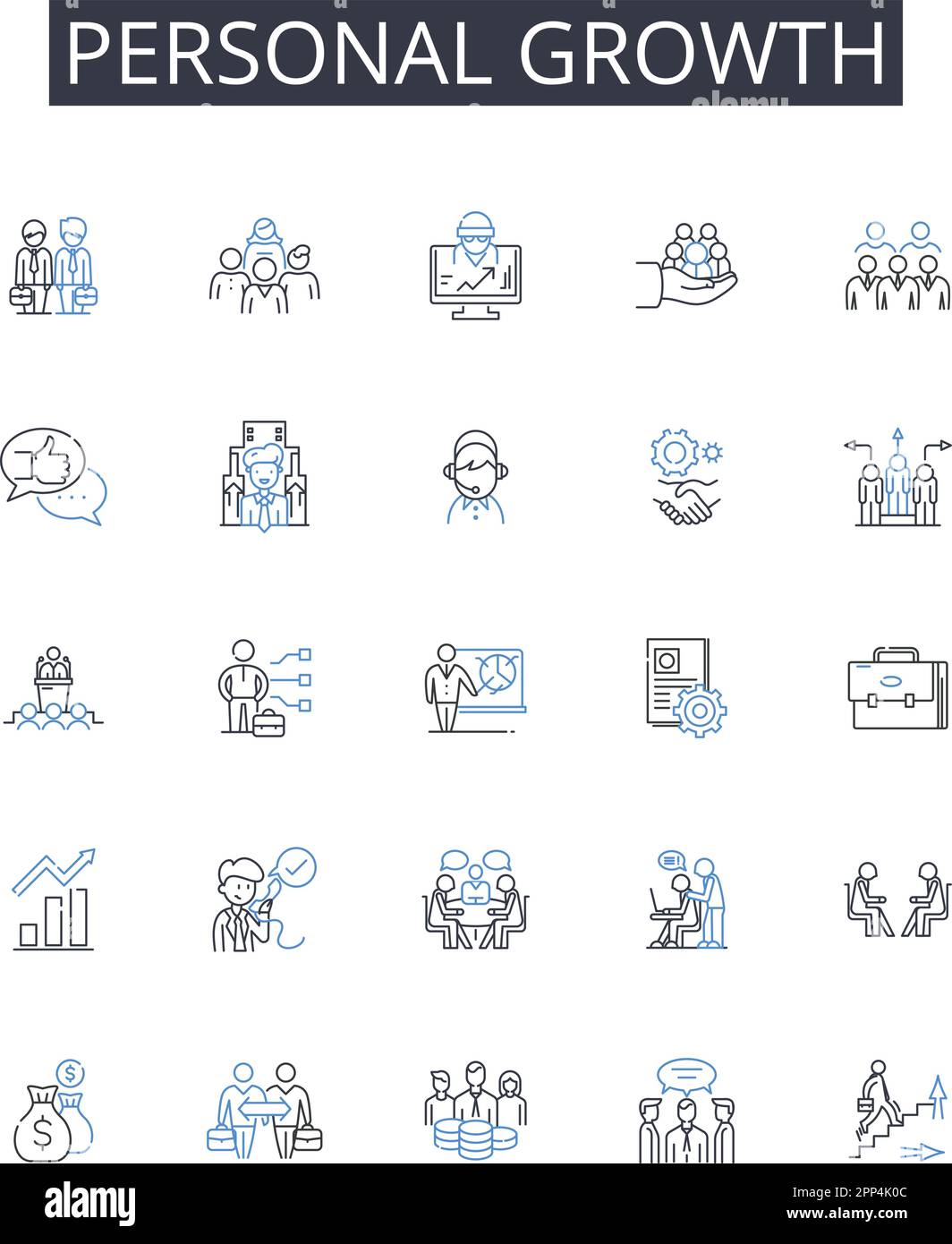 Personal growth line icons collection. Self-improvement, Personal ... Personal growth line icons collection. Self-improvement, Personal ...