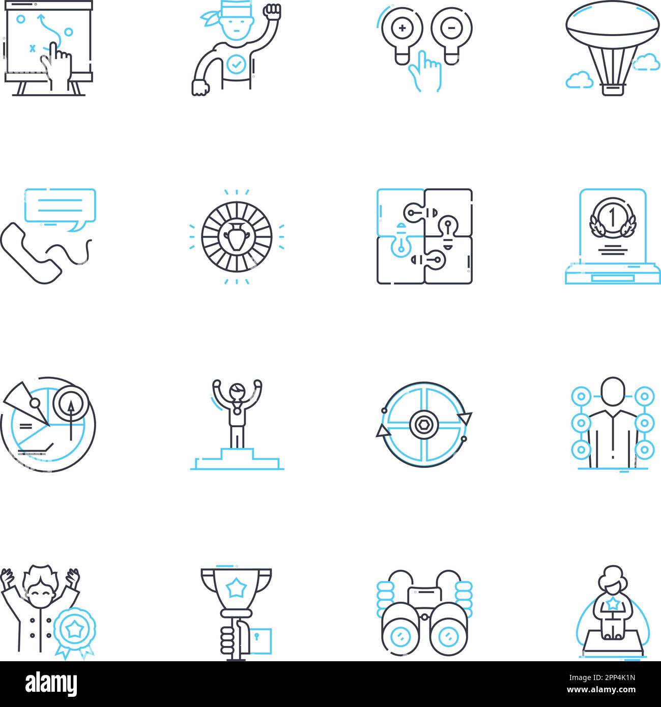 Professional growth linear icons set. Advancement, Development, Mastery ...