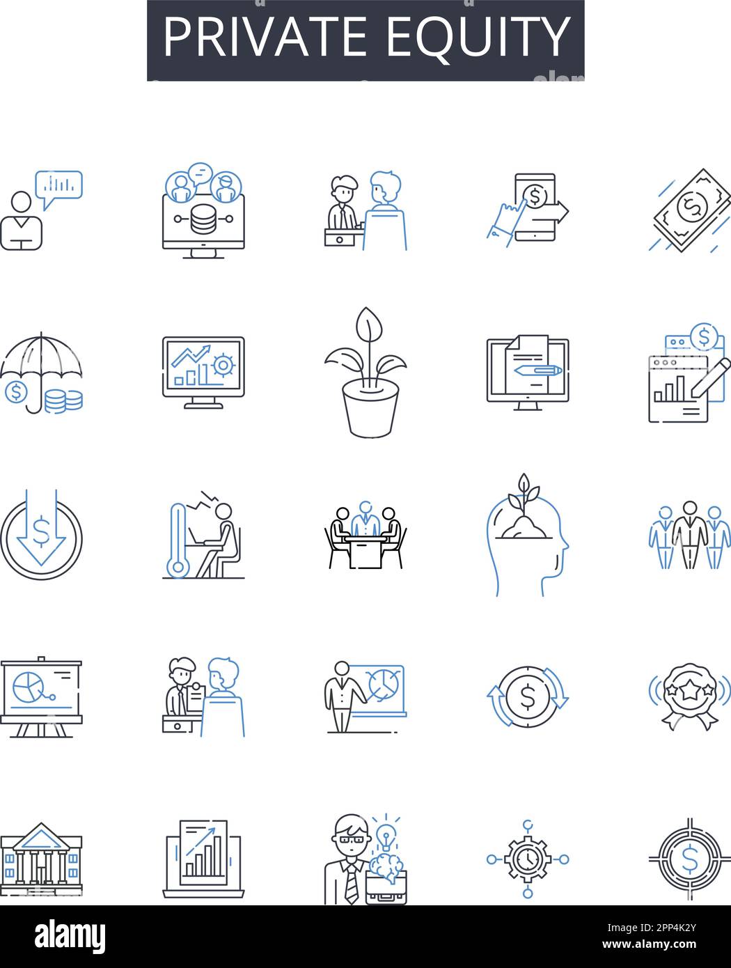 Private Equity line icons collection. Sleek, Portable, Compact ... Private Equity line icons collection. Sleek, Portable, Compact ...