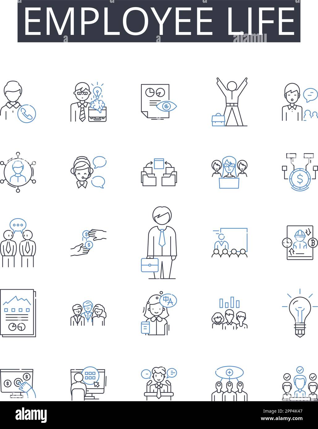 Employee life line icons collection. Connectivity, Data, Internet, Nerk ...