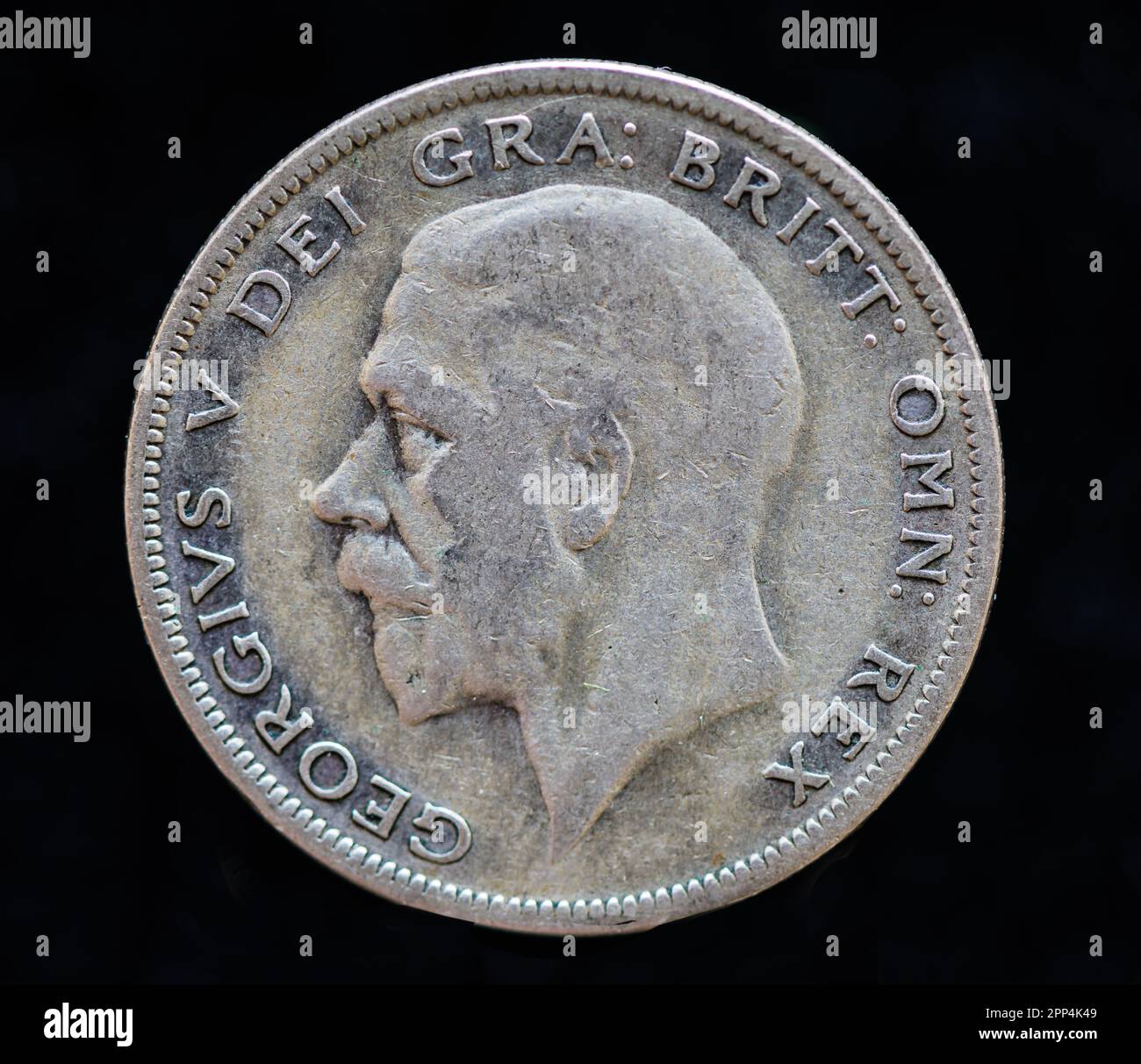 UK Half a Crown dating from 1928 bearing the head of King George V ...