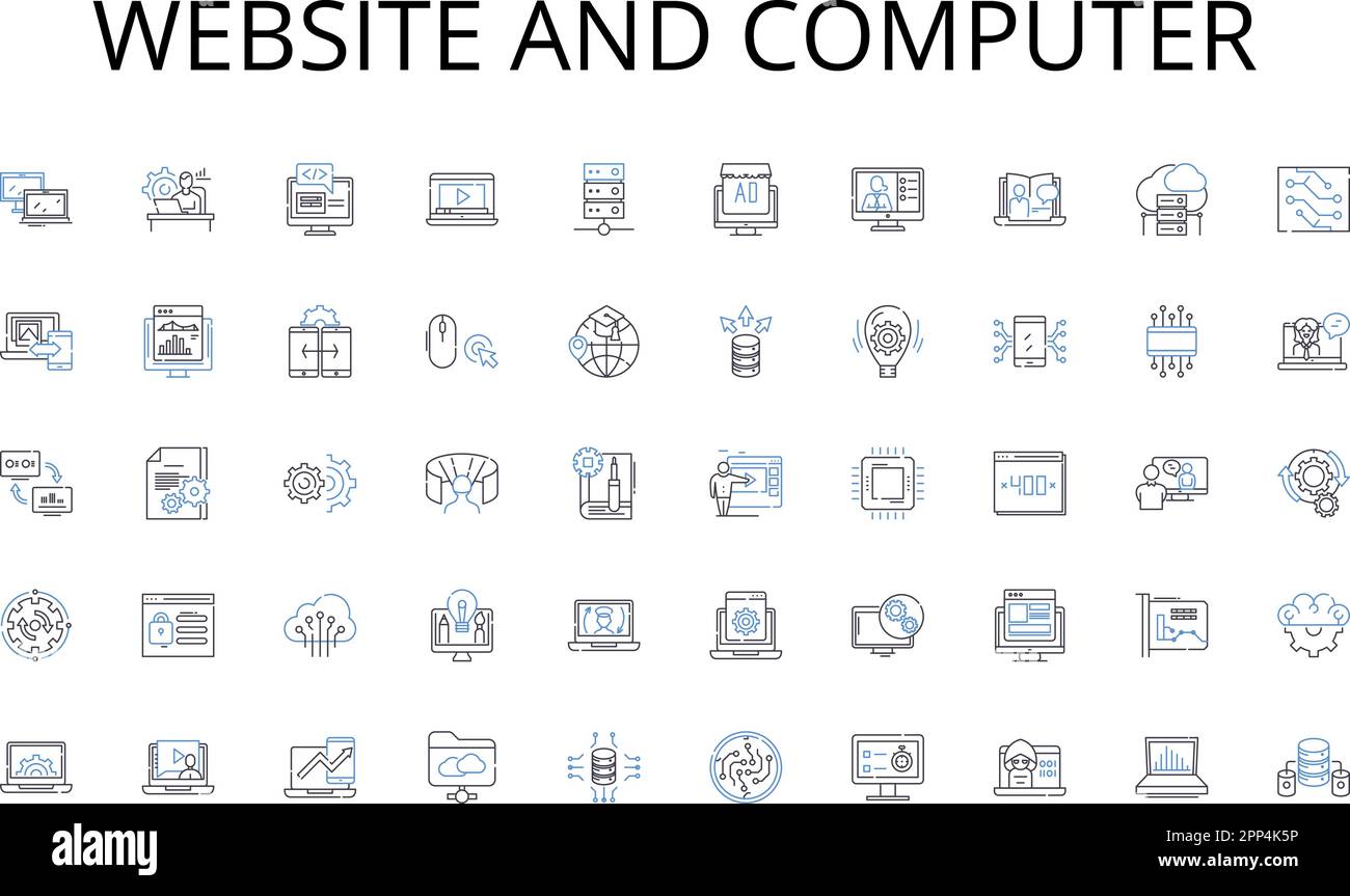 Website And Computer Line Icons Collection Algorithm Binary Cloud Debug Encryption