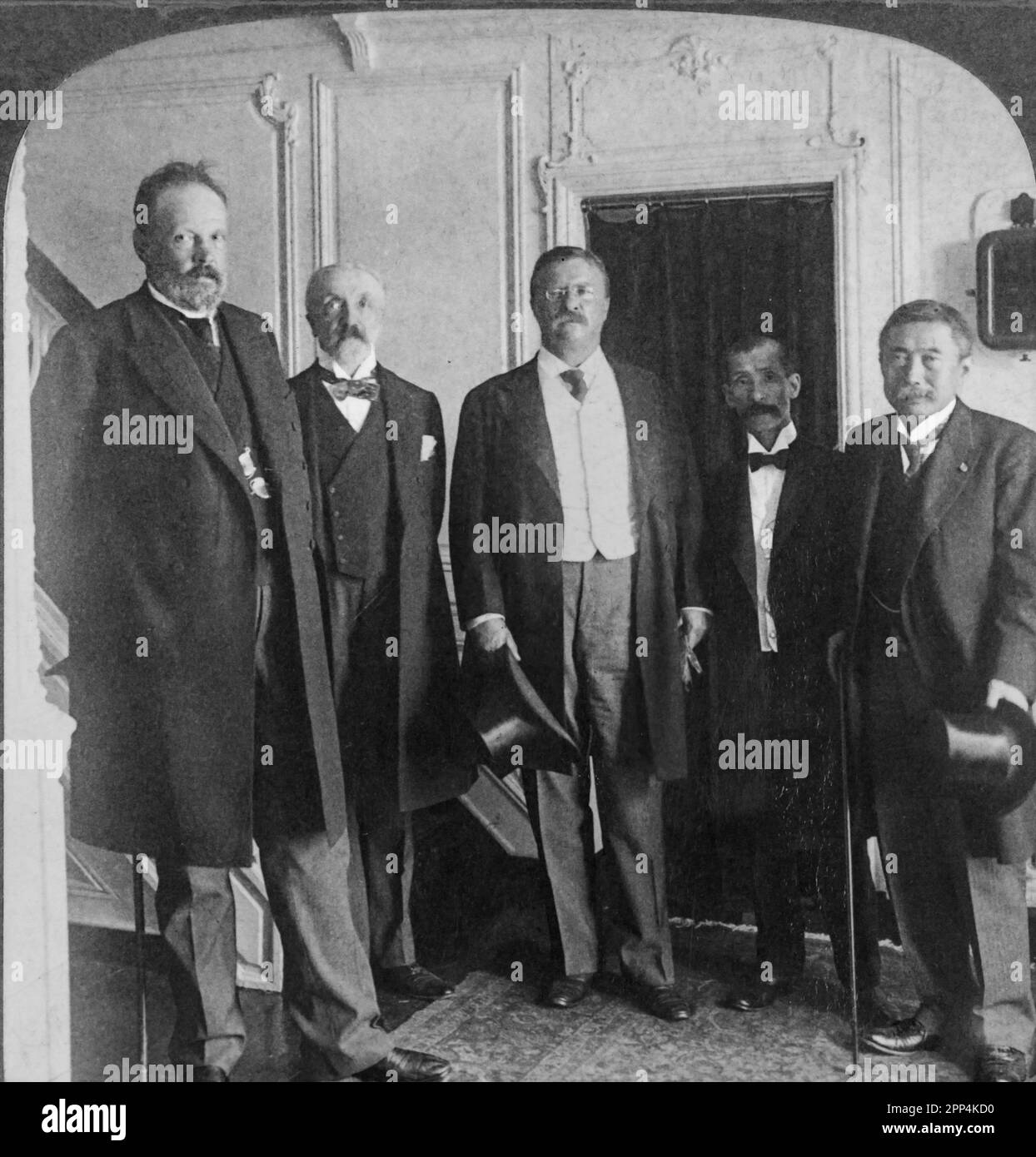 Group portrait of President Roosevelt along with envoys of the Czar ...