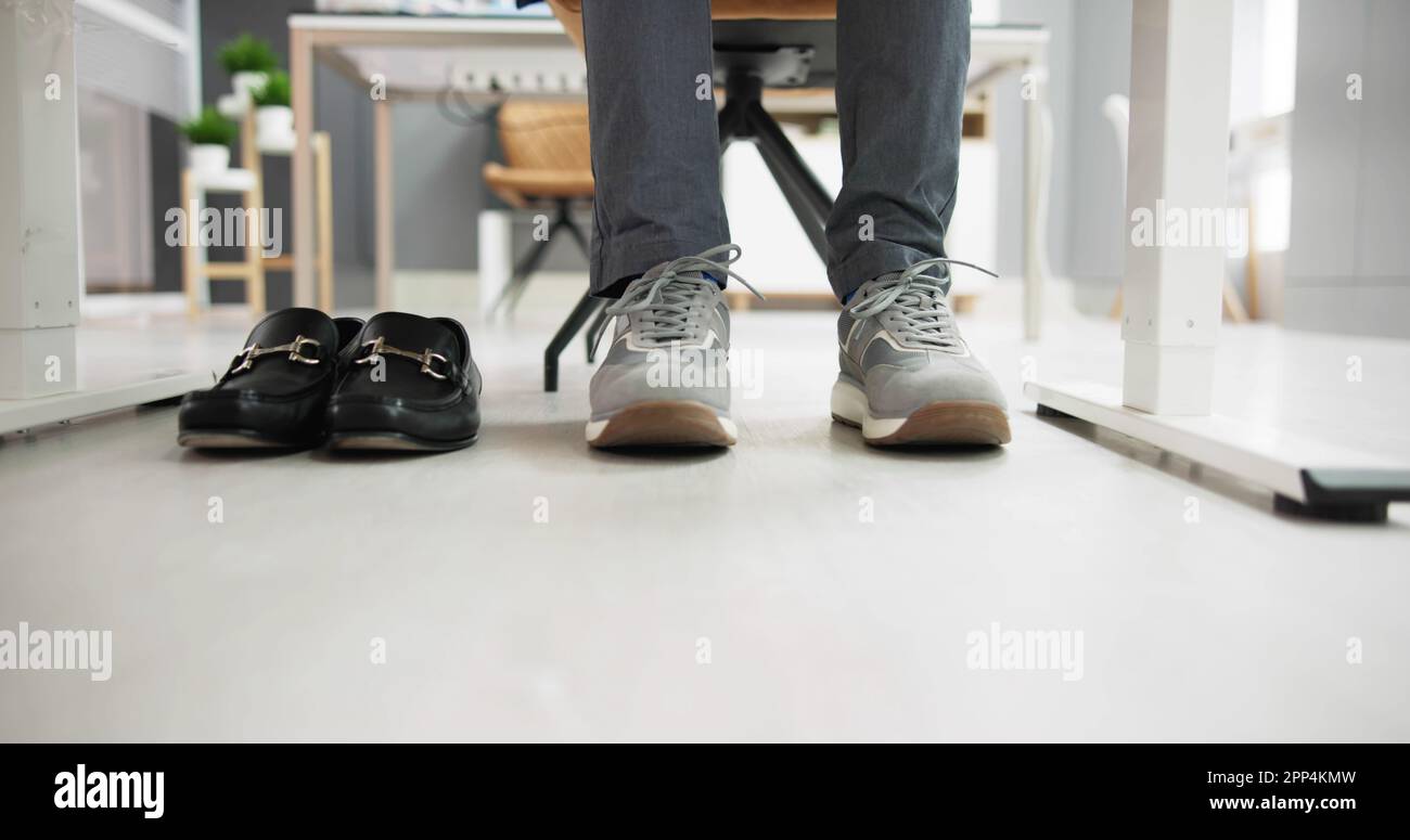 Office Gym Shoe Change. Sport Business Sneaker Stock Photo - Alamy