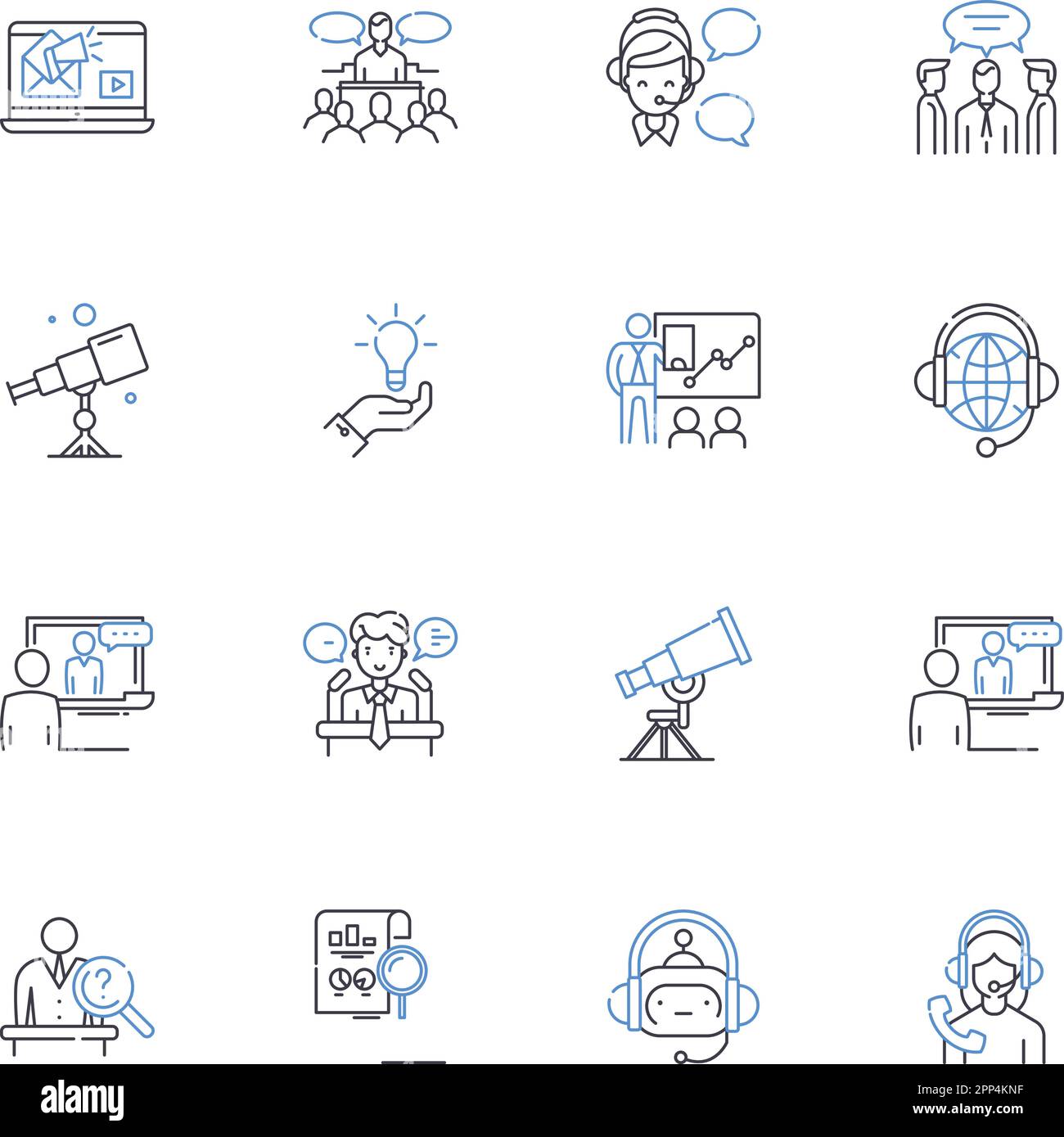 Checking And Observations Line Icons Collection Scrutiny Evaluation